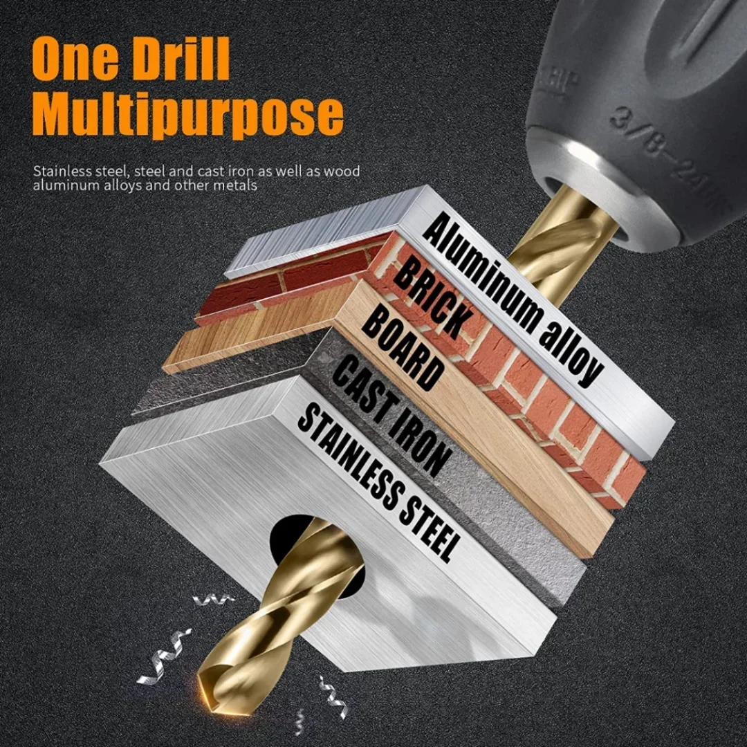 13-PCS-Cobalt-Drill-Bit-Set-M35-High-Speed-Steel-Twist-Drill-Bits-3-16 ...