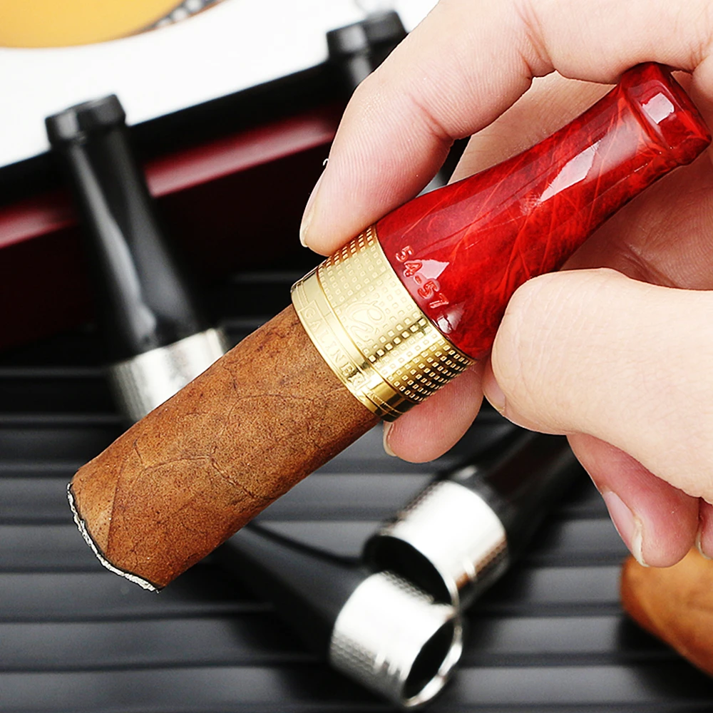 GALINER Cigar Holder Ashtray Resin Cigar Mouthpiece Pipe 4 Sizes ...