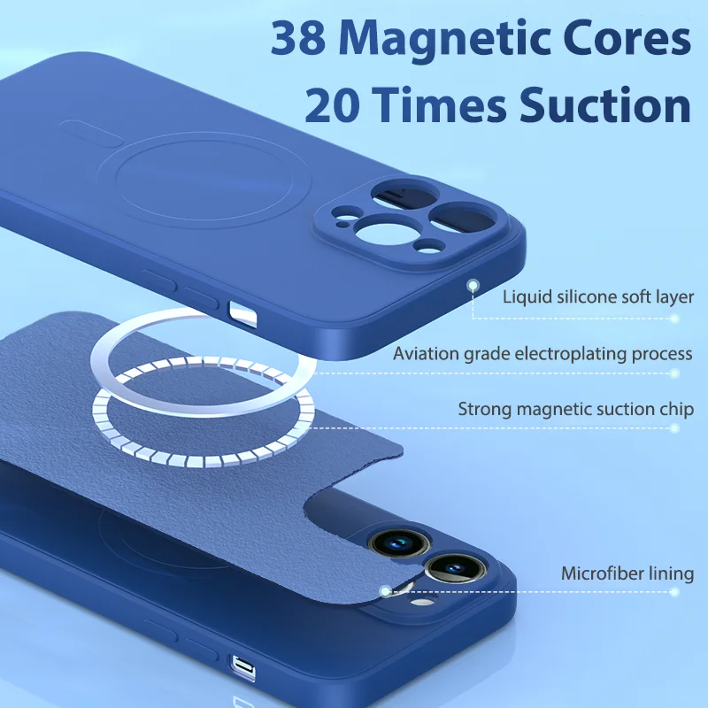 Official Liquid Silicone Magnetic Wireless Charging Case - Magsafe ...