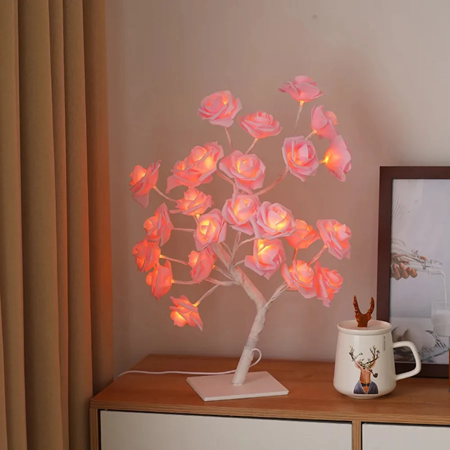 24-LED-Rose-Tree-Lamp-USB-Powered-Flower-Light-Night-Light-For-Home ...