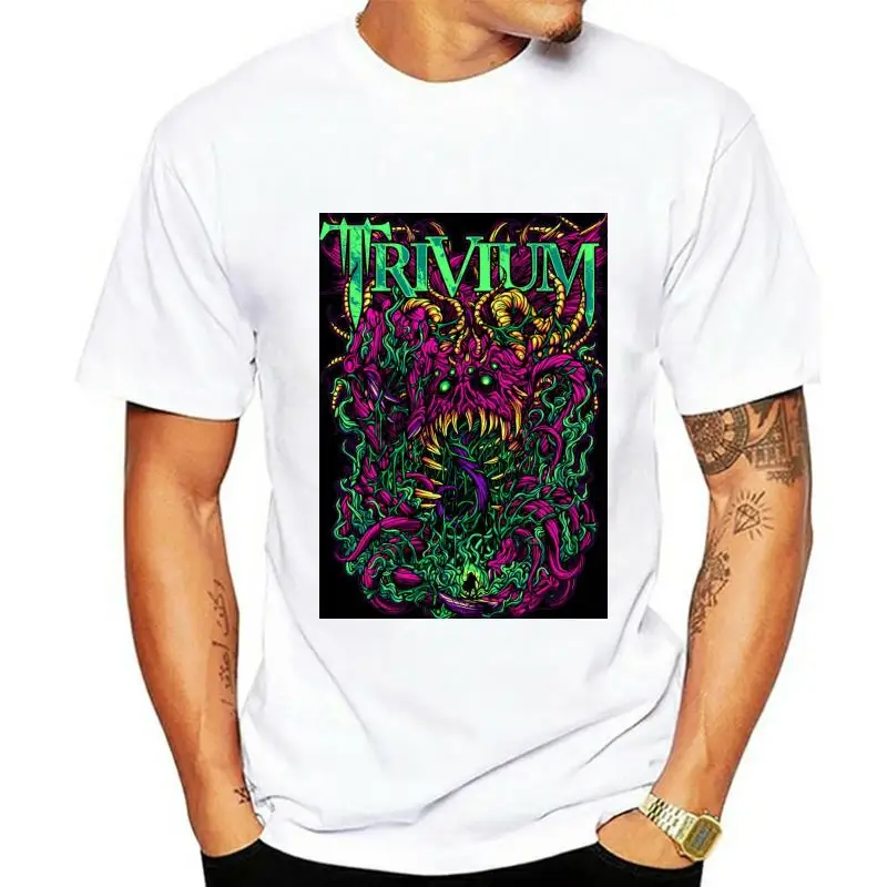 T shirt de manga curta masculina Trivium American Heavy Metal Band Poster T SHIRT T T shirt Punk ...