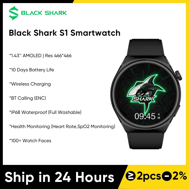 Original Black Shark S1 Smartwatch 1.43” AMOLED Screen Health ...