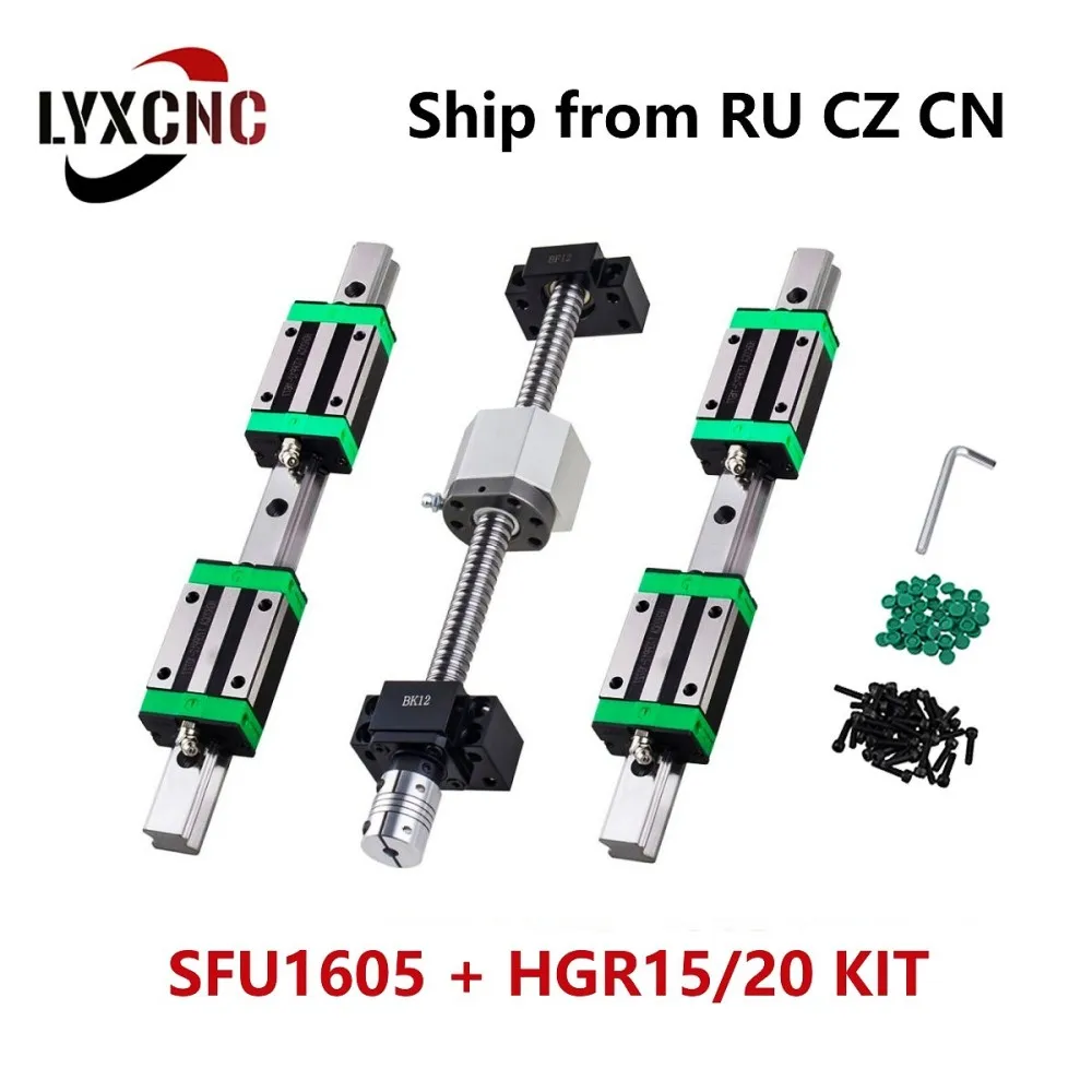 Линейная направляющая HGR15 HGR20 300-1500 мм, 2 шт., с 4 направляющими ...