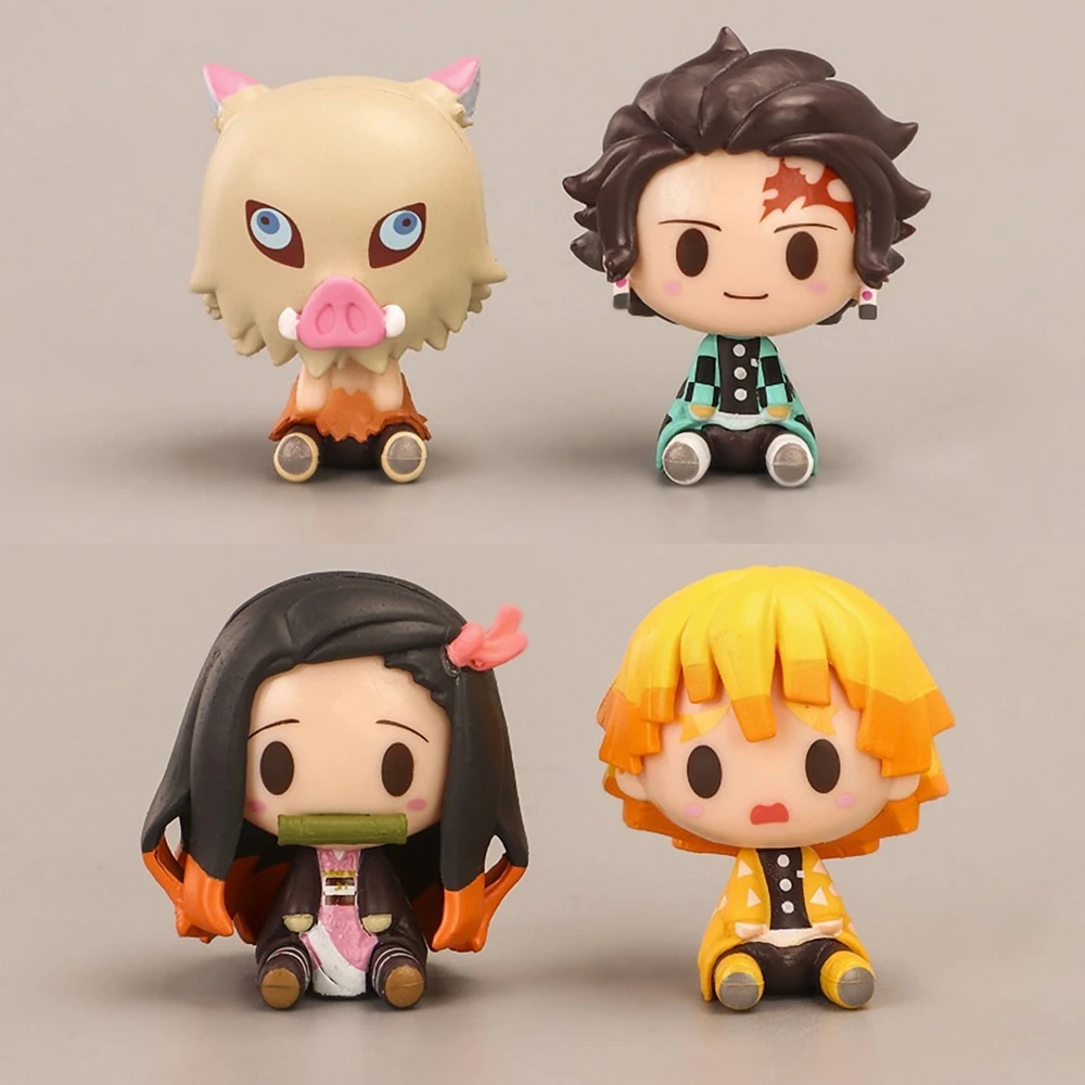 4PCS-Set-Anime-Demon-Slayer-Nezuko-Tanjirou-Zenitsu-Inosuke-Mini ...