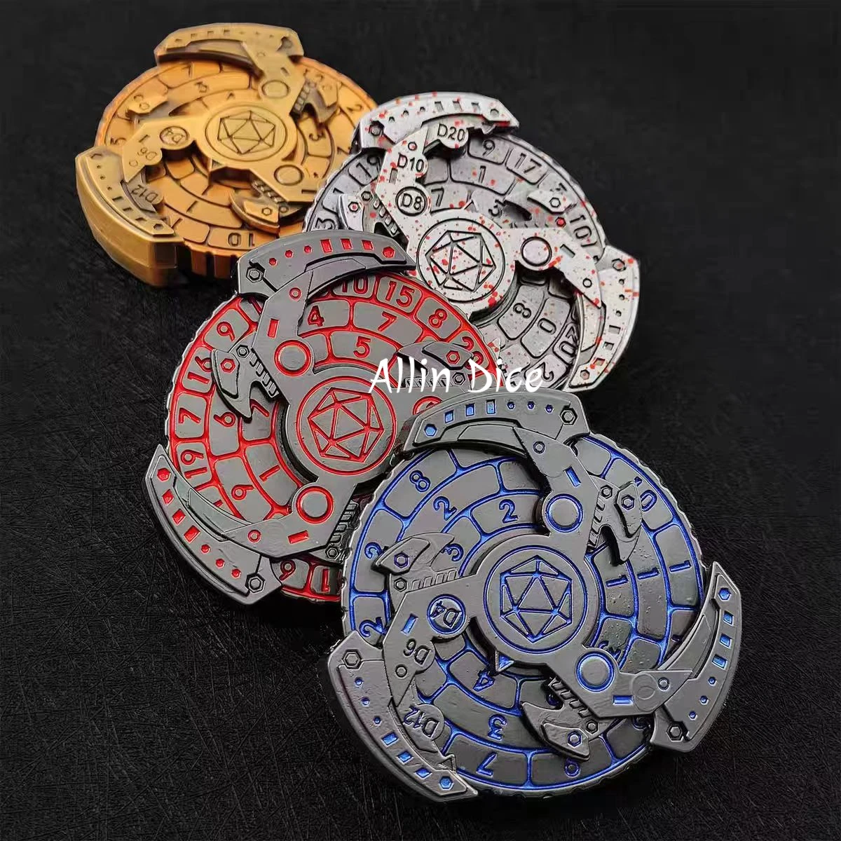 7-in-1-Mechanical-Rotating-Dice-Fingertip-Gyro-Dice-Roulette-Dice-Metal ...