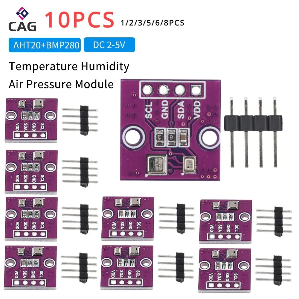 1-10 Uds AHT20 + BMP280 Módulo de presión de aire de humedad y ...