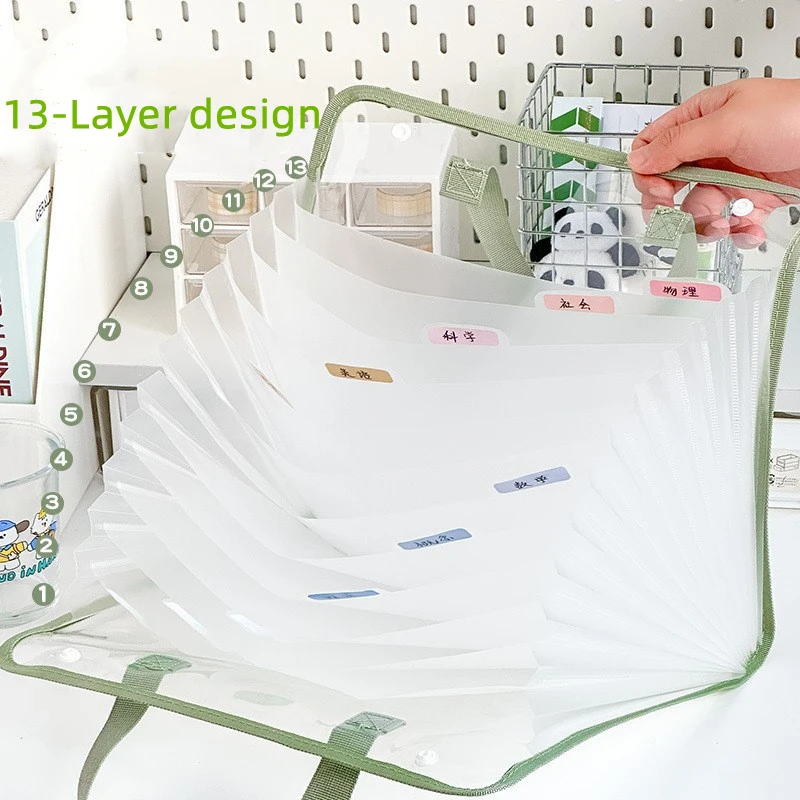 13-Layer A4 File Folder Storage Organizer Bag Office Supplies Desktop ...
