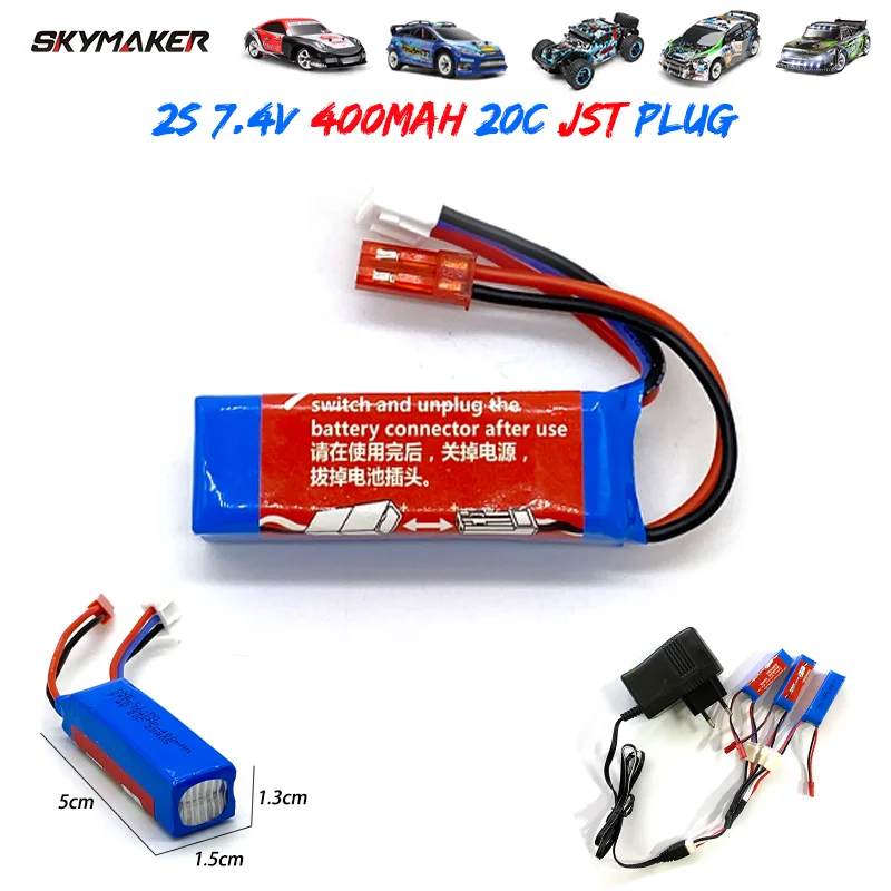 Wltoys K969 K989 284131 284010 284161 RC Car Battery 7.4V 400mAh ...