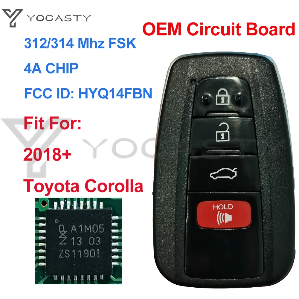 Yocasty Cn007266 Hyq14fbn Smart Key 312/314 Mhz 4a Chip For 2018 2019 ...