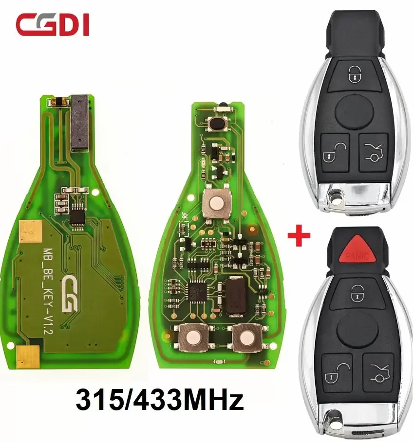 CG MB smart key 315 and 433 MHz with red dots 3+1 button with logo ...