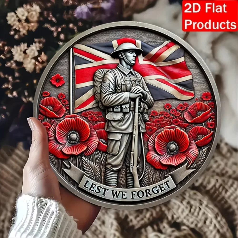 Sole Pack of 1 Lest We Forget Aluminum Metal Yard Sign Wall Hanging ...