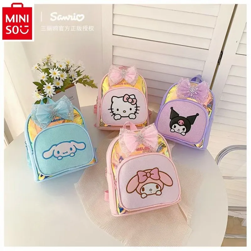 MINISO-Sanrio-Children-s-Backpack-Cute-Bow-Girl-Cartoon-Kuromi-Hello ...