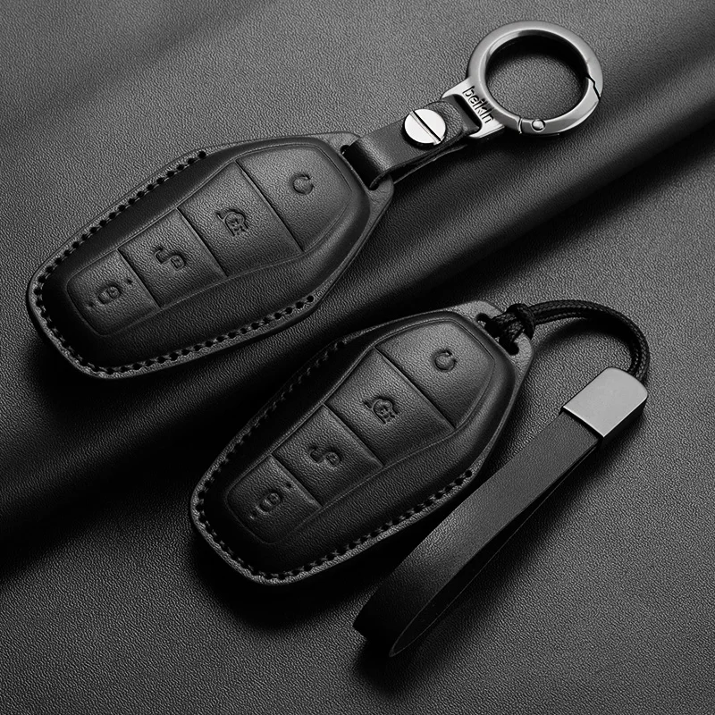 Leather Car Key Case Cover For BYD Song Pro Han Ev Tang Dm Qin PLUS MAX ...