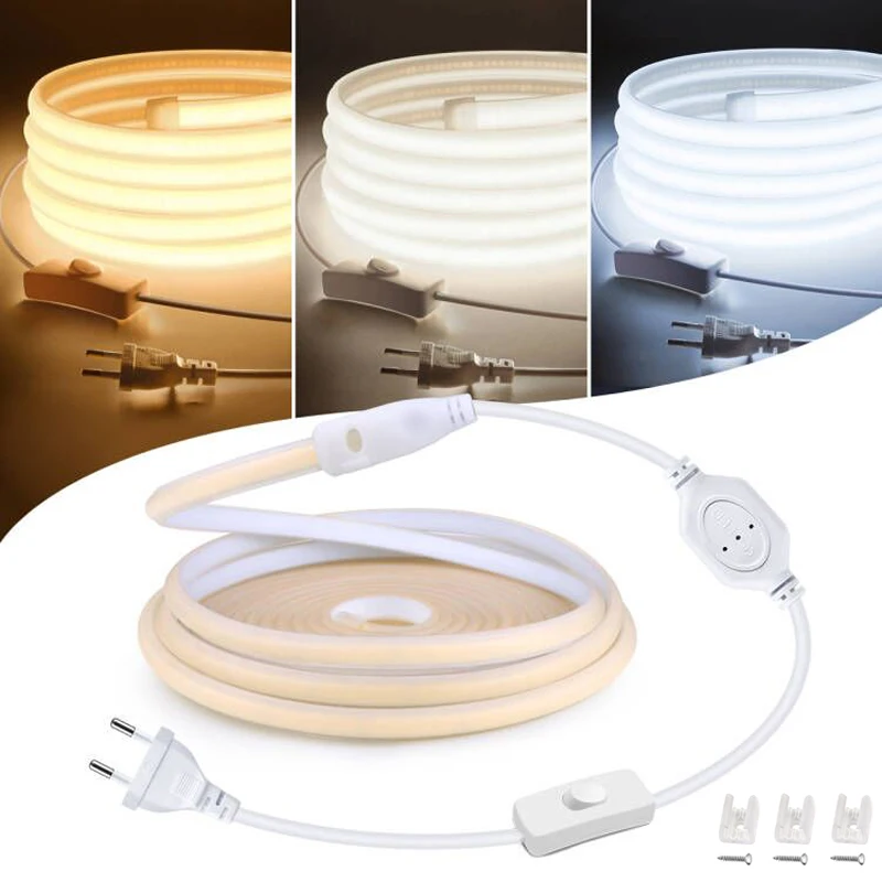 COB-Strip-LED-220v-High-Brightness-IP67-Waterproof-Outdoor-LED-Strip ...