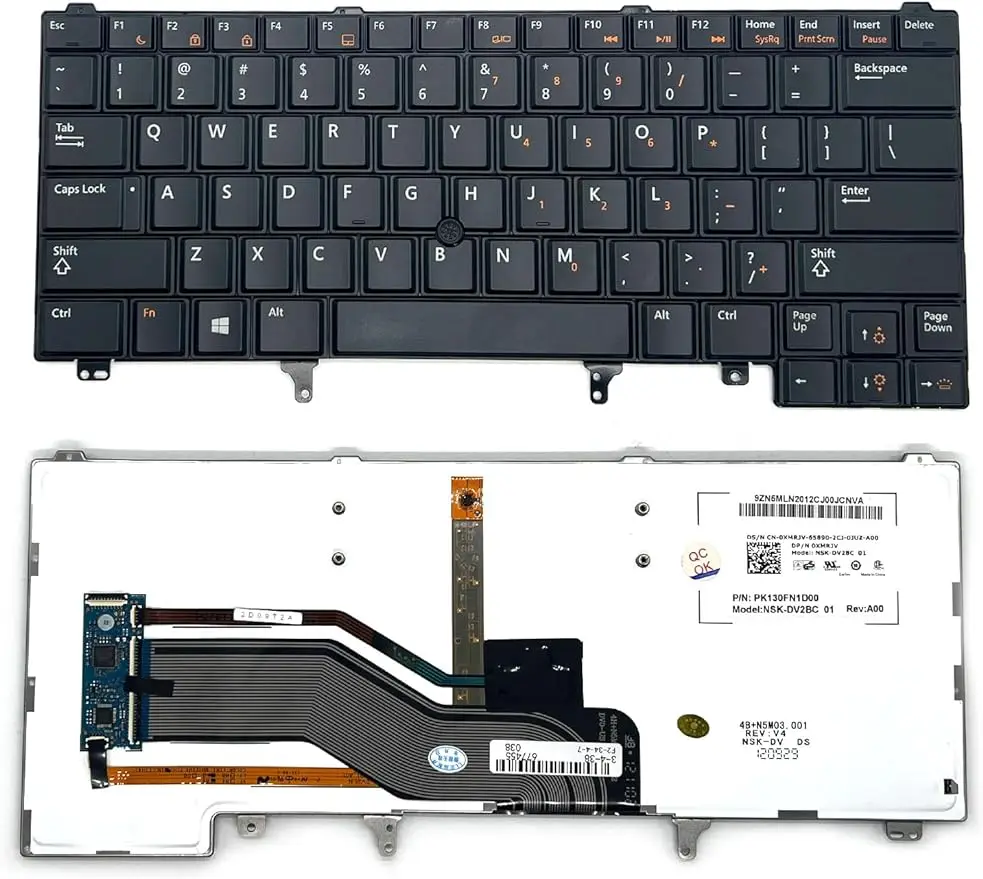 US-Layout-Replacement-Keyboard-with-Backlight-Pointer-fo-Dell-Latitude ...