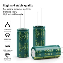 Aluminum Electrolytic Capacitor 6.3v 10v 16v 25v 35v 50v 63v 100v 400v 450v High Frequency Low ...