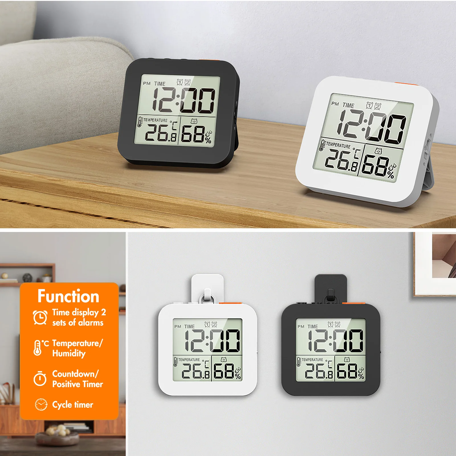 Digital-Bathroom-Clock-Shower-Timer-With-Alarm-Waterproof-Clocks-For ...