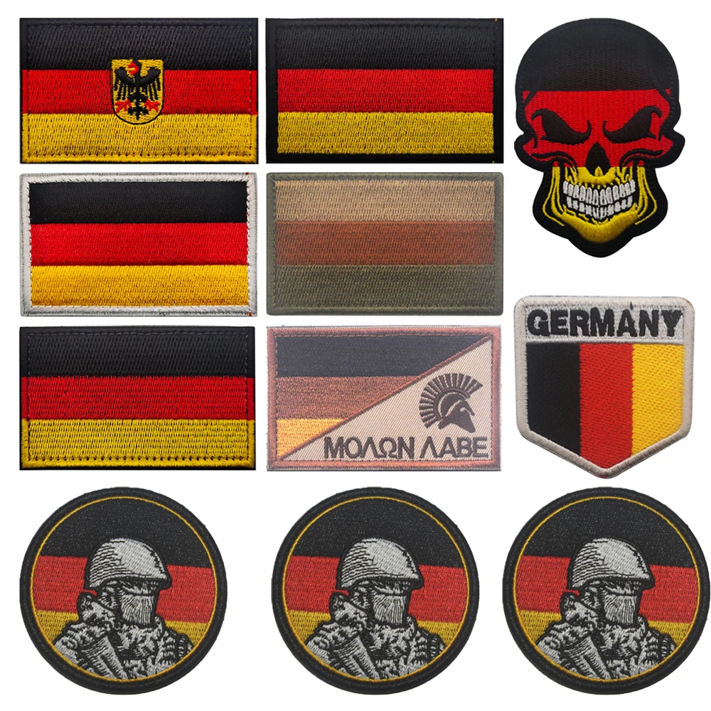 Colorful-Country-Germany-Embroidery-Flag-German-Skull-Patch-For ...