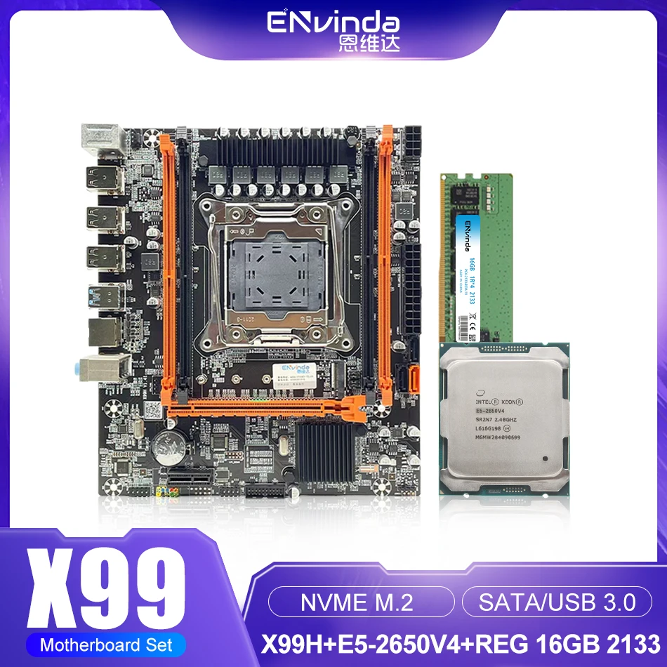 X99-D4-Motherboard-Set-Kit-Intel-LGA2011-3-Xeon-E5-2650-V4-CPU-DDR4 ...