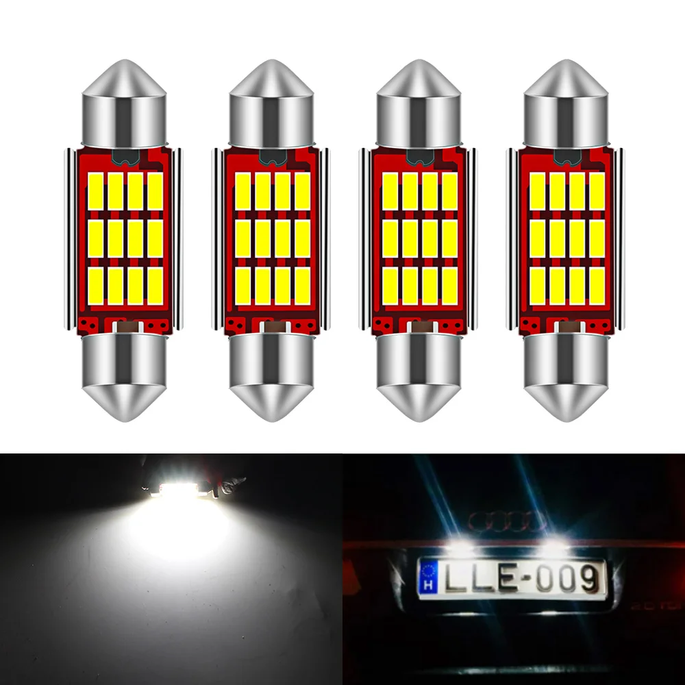 4/10PC Canbus LED Festoon 36mm 6418 C5W Car License Plate Light Bulb ...