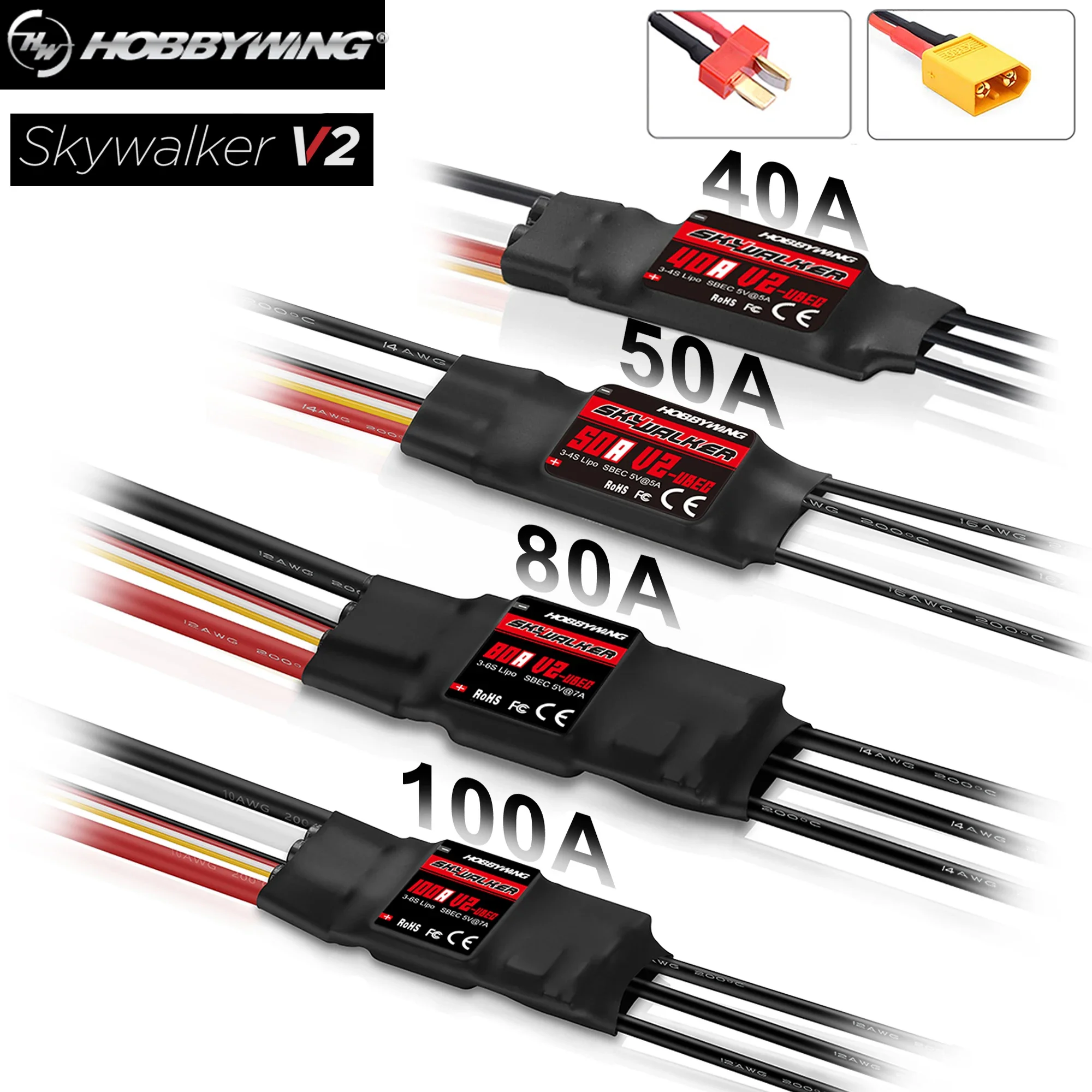 Hobbywing-Skywalker-ESC-controlador-de-velocidad-enchufe-T-para-XT60 ...