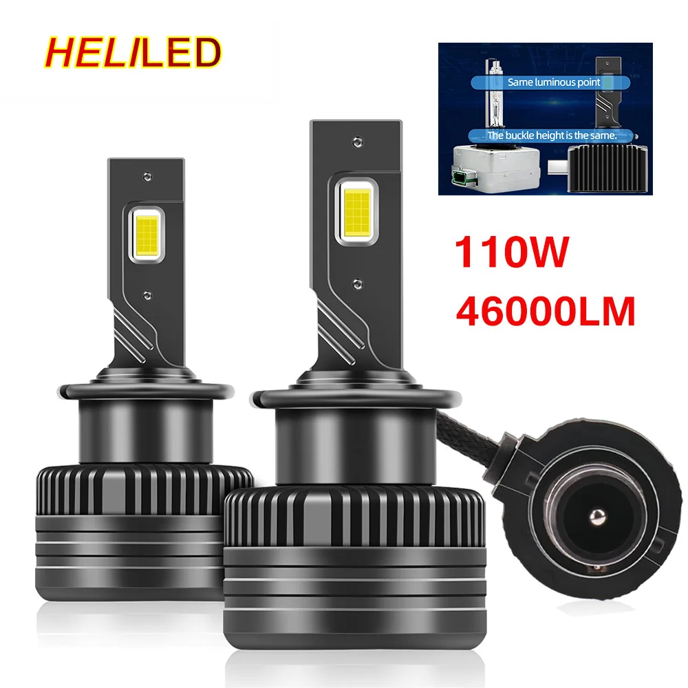 Super Bright D1S LED Headlights HID D3S D2S D4S D5S D4R D1R D2R D3R Turbo LED 46000LM CSP Chip ...