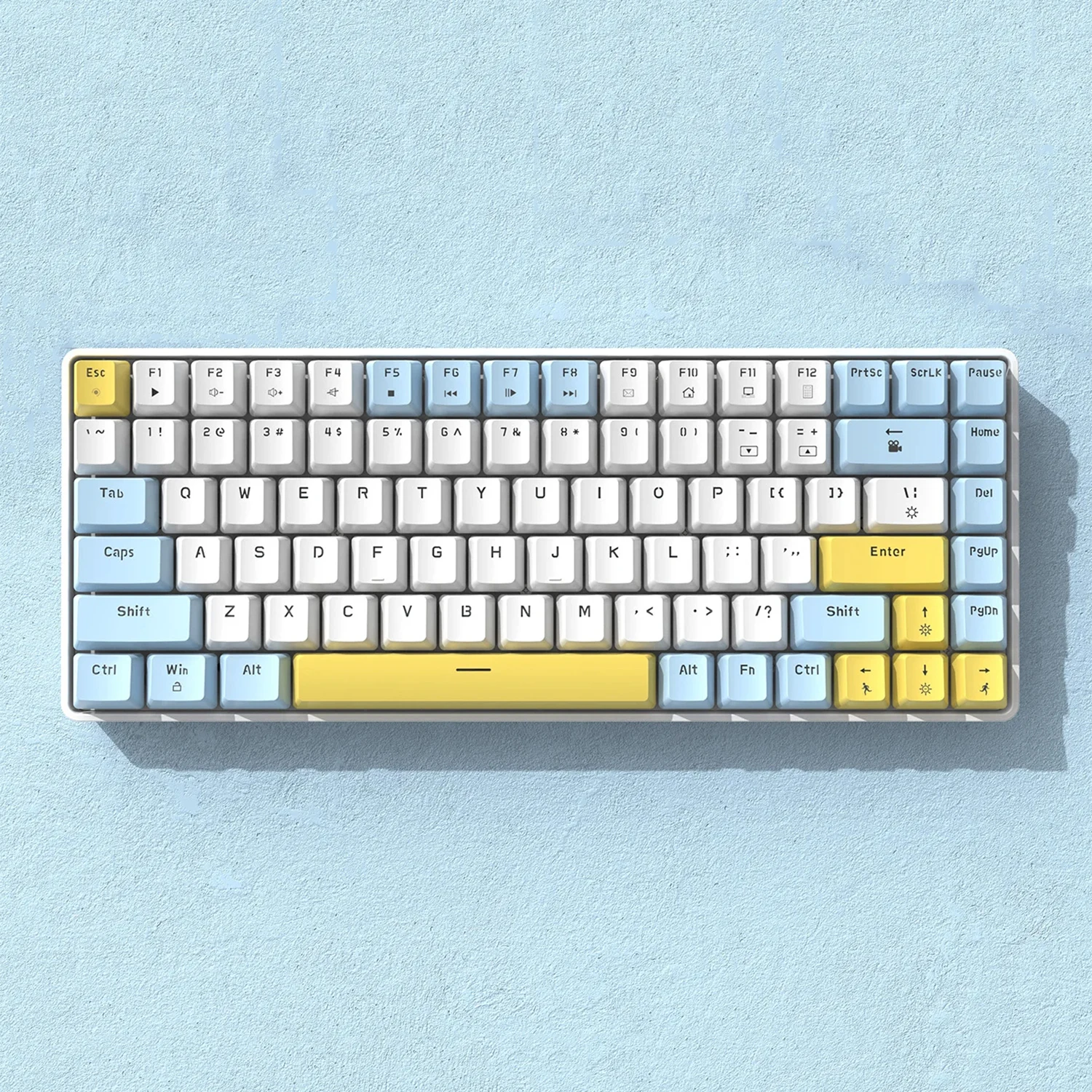 84-Key-Wired-Mechanical-Keyboard-Seven-Colors-Lighting-Green-and-Red ...