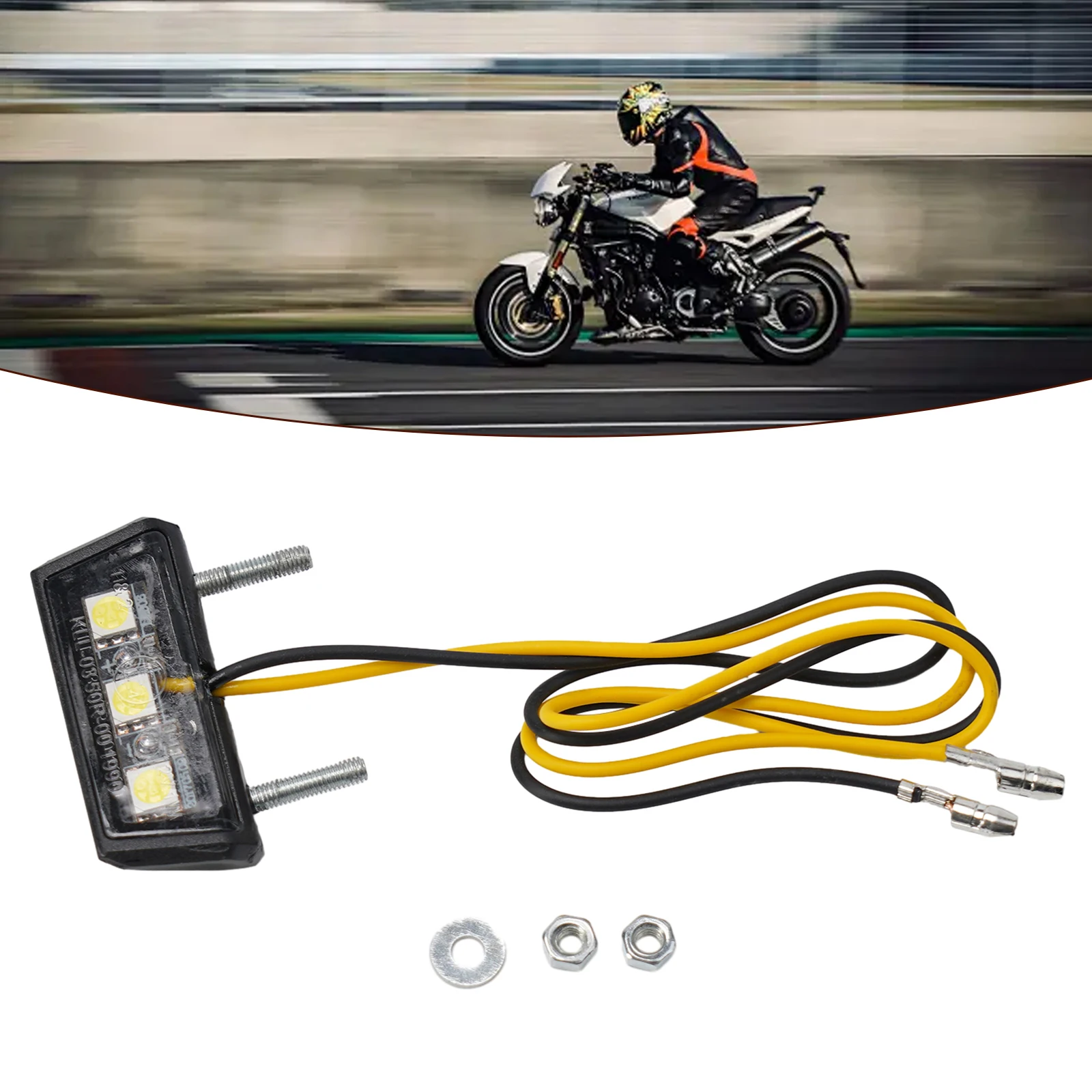 1pc Mini Motorcycle LED License Plate Light Motorbike LED Rear Tail ...
