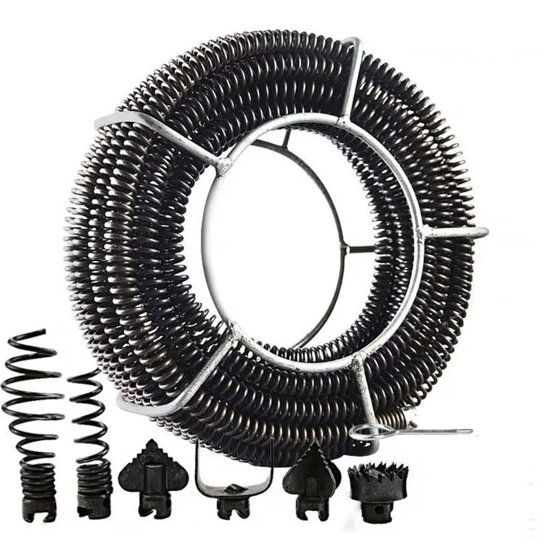 15M-Length-Household-Drain-Pipe-Dredger-Extension-Spring-Set-Sewer ...