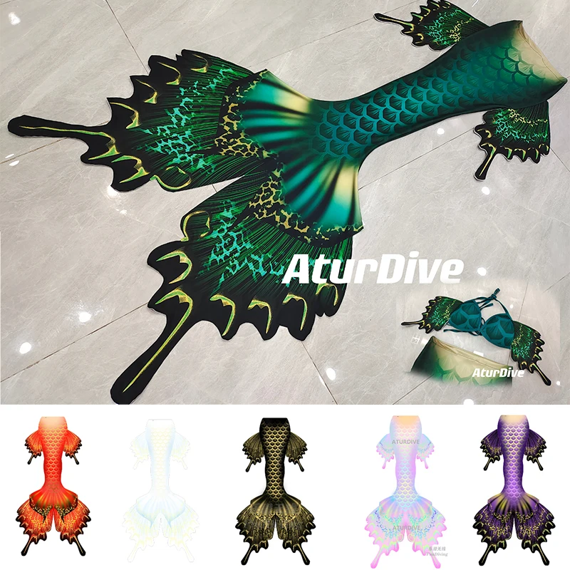 Professional aquarium performance Mermaid tail wings Bikini Swimsuit ...