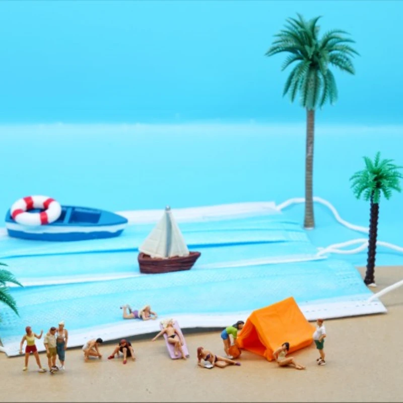 1-87-Scale-Miniature-Scene-Figurine-Mini-Toys-Model-Beach-Camping-Site ...