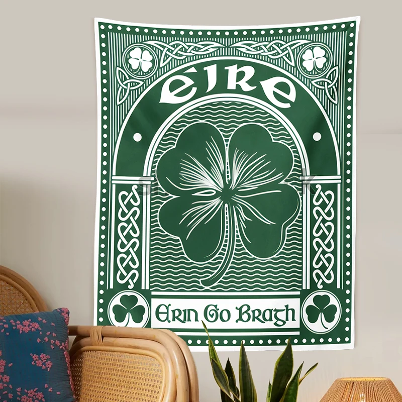 Clover Tapestry Irish Celtic vintage Wall Hanging Patricks day ...
