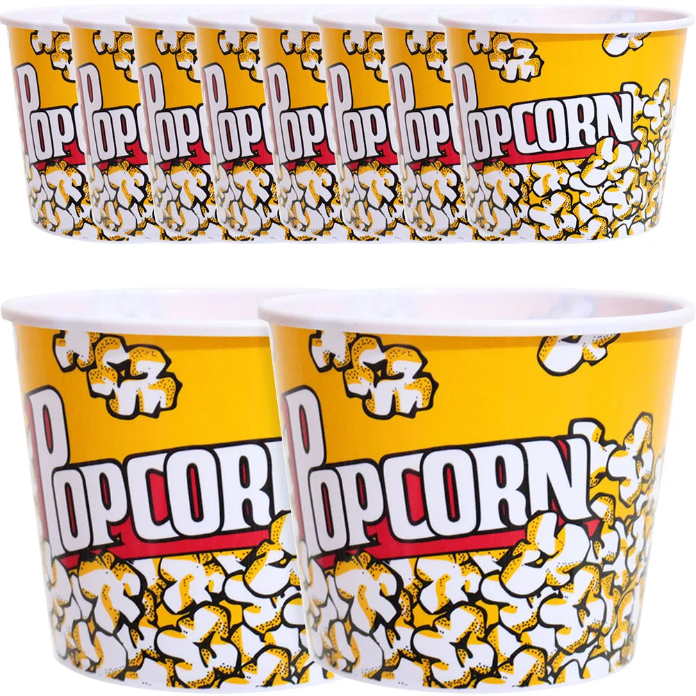 10Pcs-Popcorn-Basket-Reusable-Plastic-Popcorn-Bucket-Containers-for ...