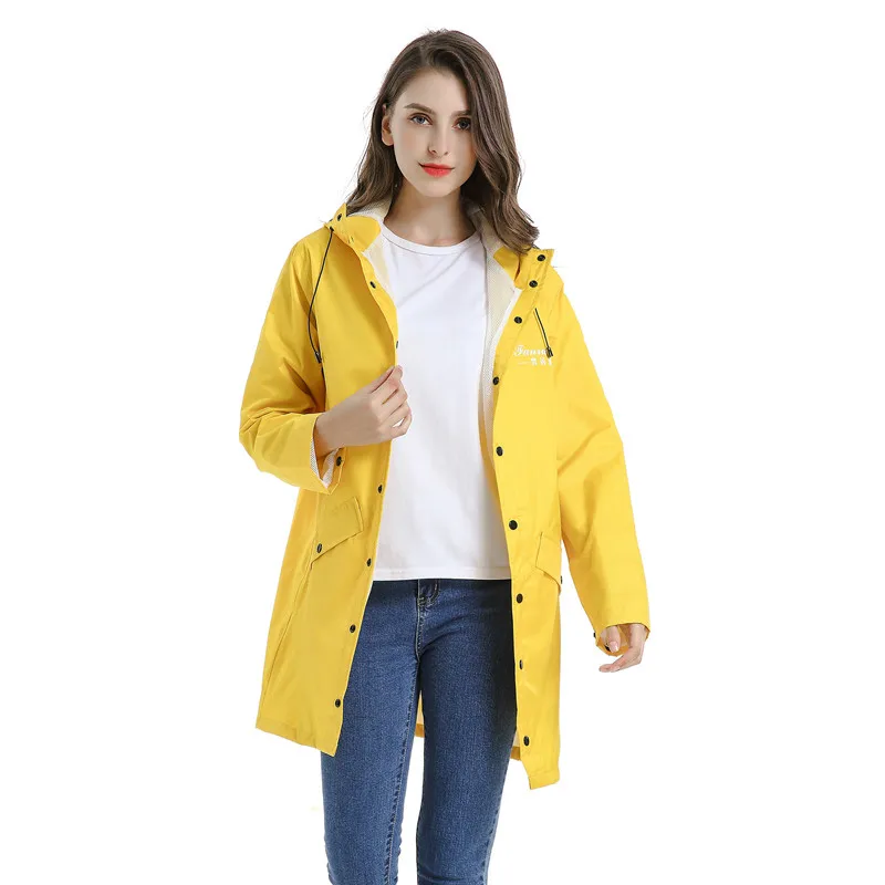 Yellow Long Raincoat Adult Outdoor Coat Travel Hiking Rain Coat ...