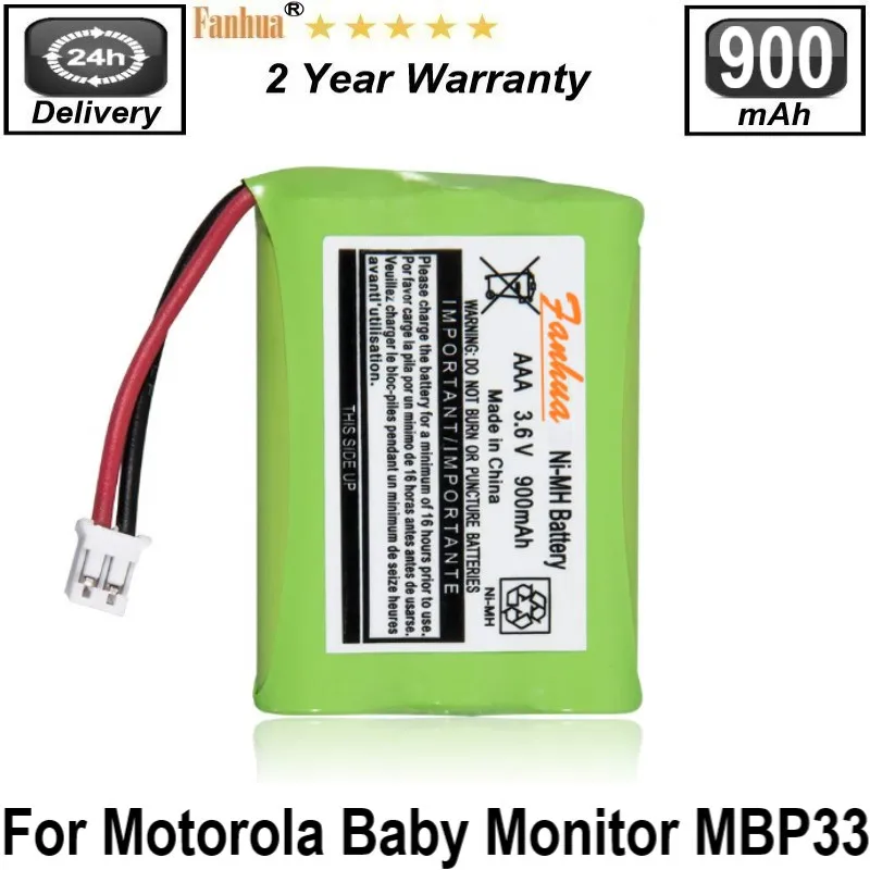 100% 3.6V Ni-MH 900mAh Replacement Battery for Motorola Baby Monitor ...