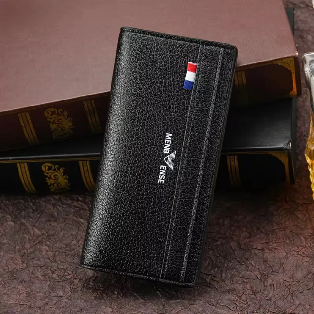 Men-s-Leather-Wallet-ID-Card-Holder-Purse-Checkbook-Long-Clutch-Bifold ...