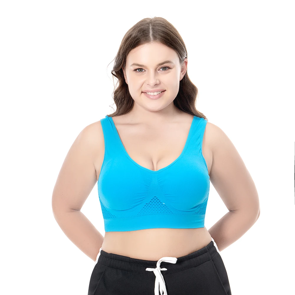 S-6XL Hollow Out Women Sport Bra Fitness Yoga Running Vest Underwear Padded Crop Tops Underwear ...