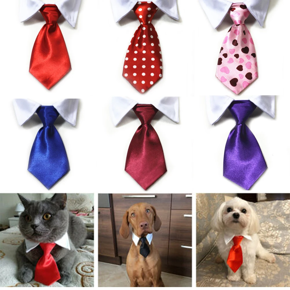Dog Cat Striped Bow Tie Animal Striped Bowtie Collar Pet Adjustable ...