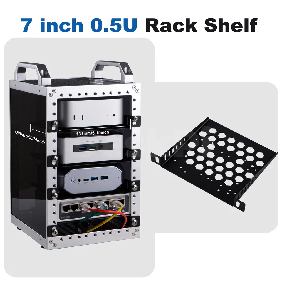 Geeekpi Rack GeeekPi 7-Inch 1U Vented Metal Panel For DeskPi RackMate ...