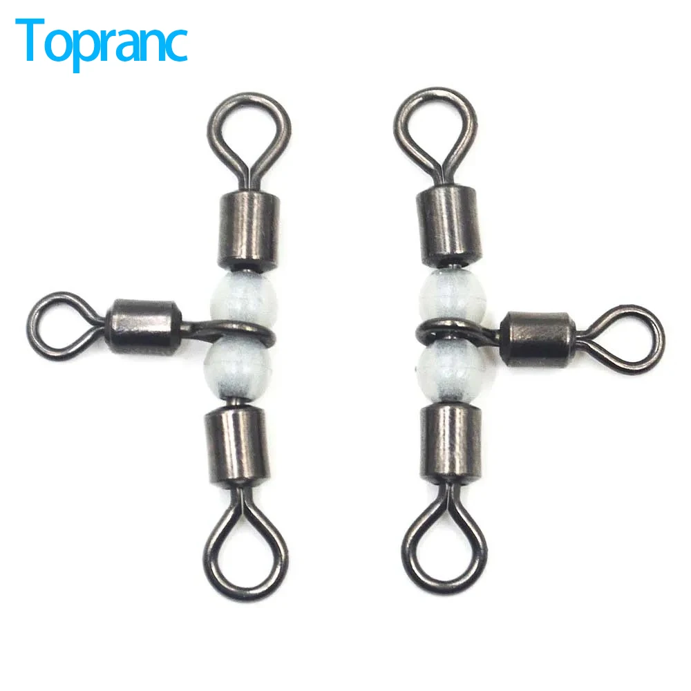 6pcs T-shaped Swivel With Glow Bead Rolling Connector, Stainless Steel ...