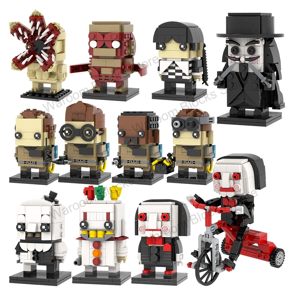 MOC Horror Movie Figure BrickHeadz Ghosterbustered Saw Wednesday ...