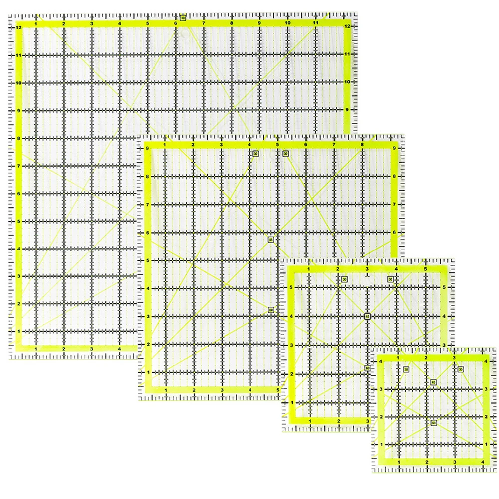 Quilting-Ruler-Clothing-Tailor-Inch-Scale-Angle-Acrylic-Two-Color-Grid ...