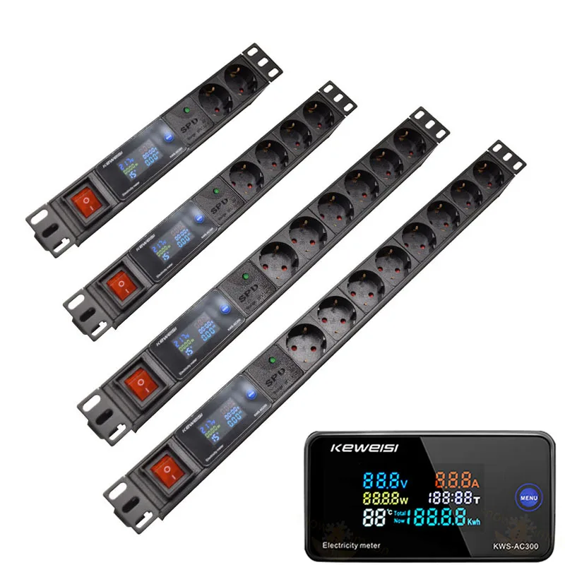 Power-strip-digital-voltage-measuring-instrument-2-7-socket-network ...