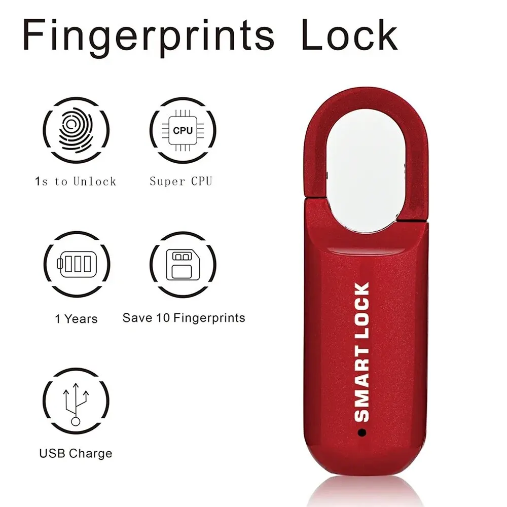 Mini-Fingerprint-Padlock-USB-Keyless-Luggage-Lock-Electronic-Lock-Smart ...