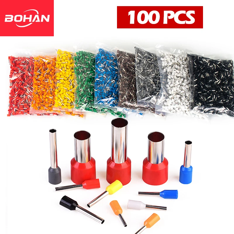 100PCS/ Pack E0508 E7508 E1008 E1508 E16 12 Tube insulating Insulated ...