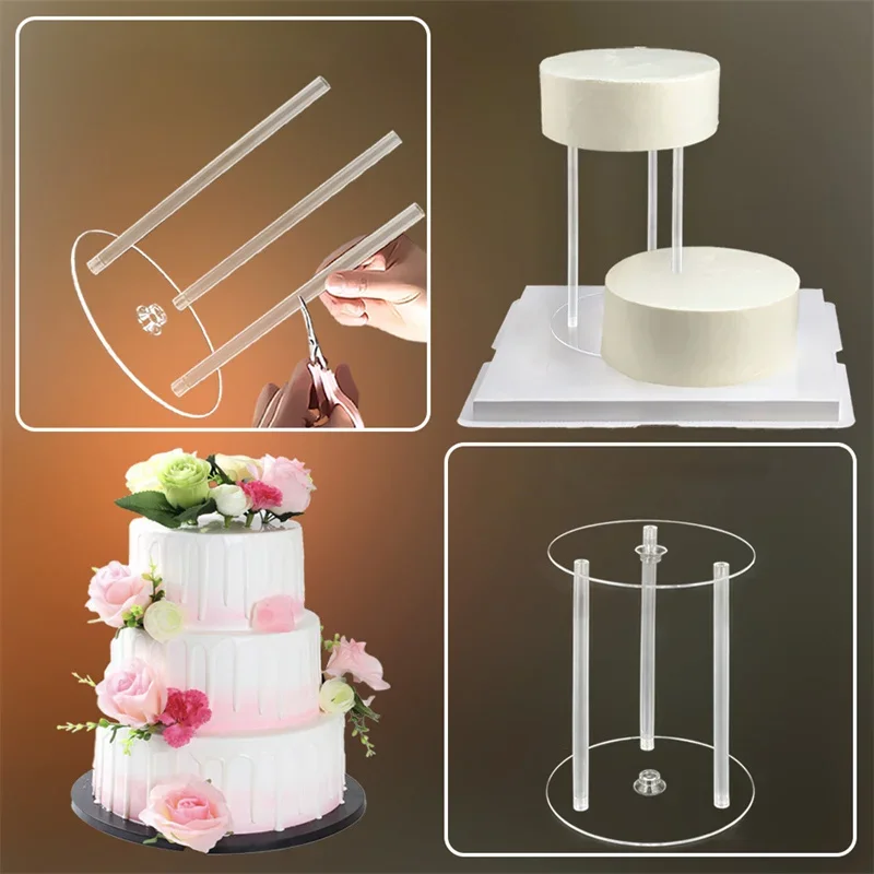 New-Multi-Layer-Cake-Stands-Support-Straw-Frame-Mold-Tier-Set-Round ...