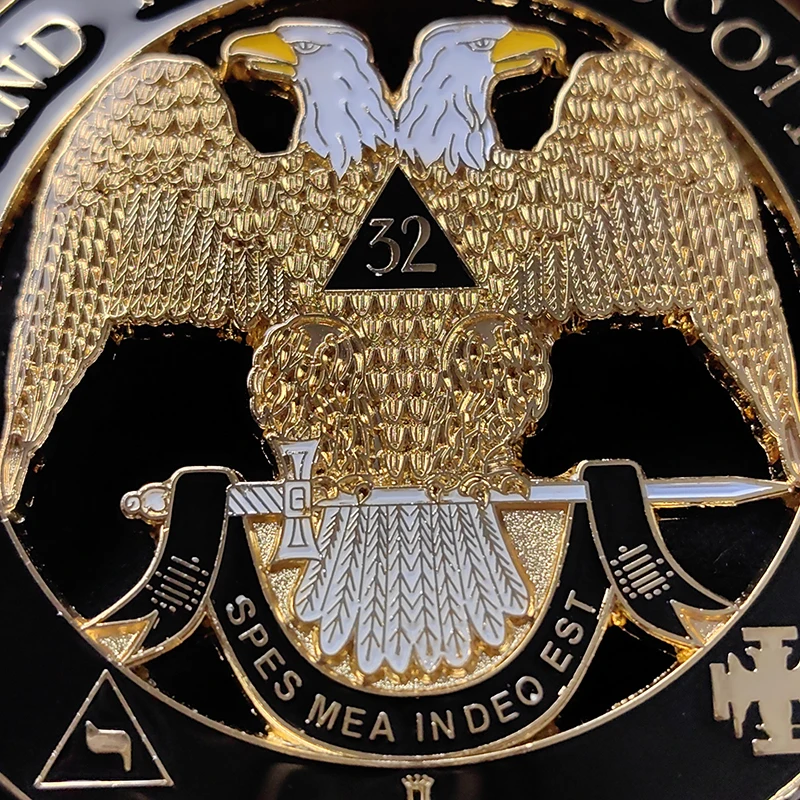 Masonic Auto Emblem 33rd Degree Double Headed Eagle - 3 Inch Round ...