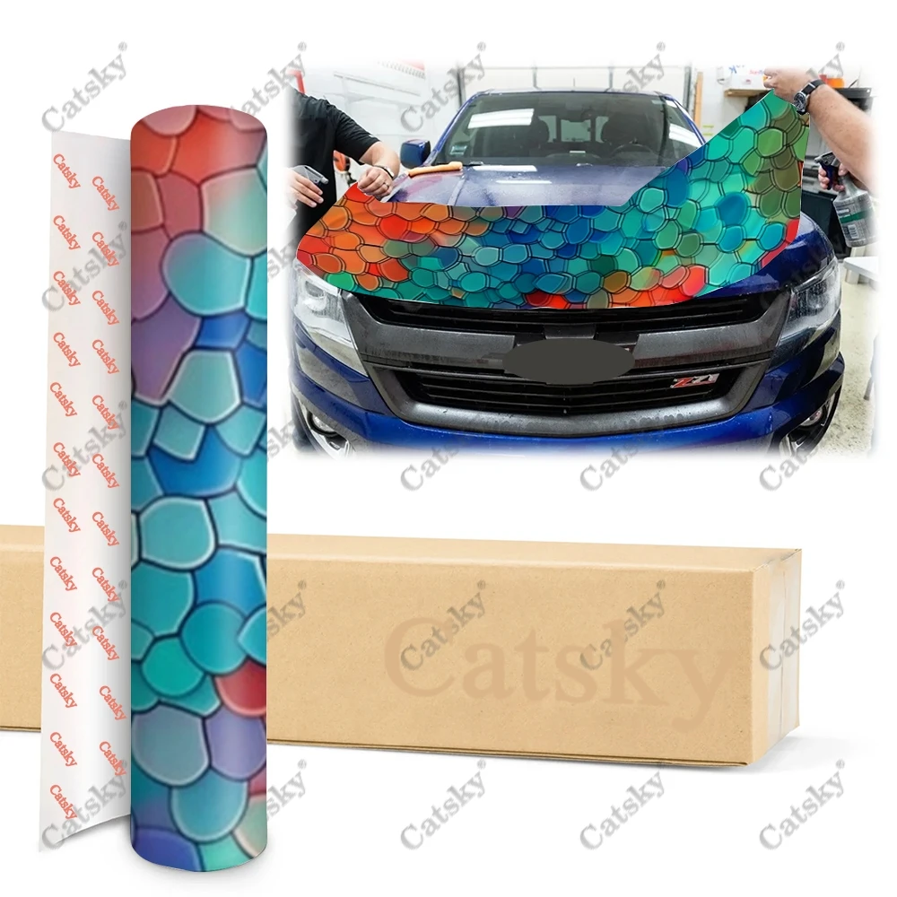 Mixed Colorful Mosaic Pattern Car Hood Decal Truck Decals Vinyl Sticker ...