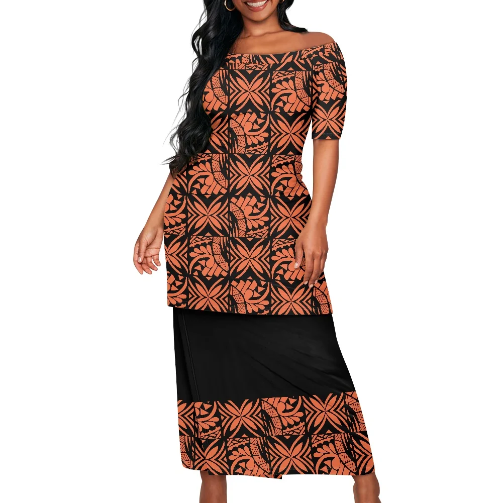 Summer-Islander-Women-Puletasi-Samoa-Elegant-Dresses-Lady-Short-Sleeve ...