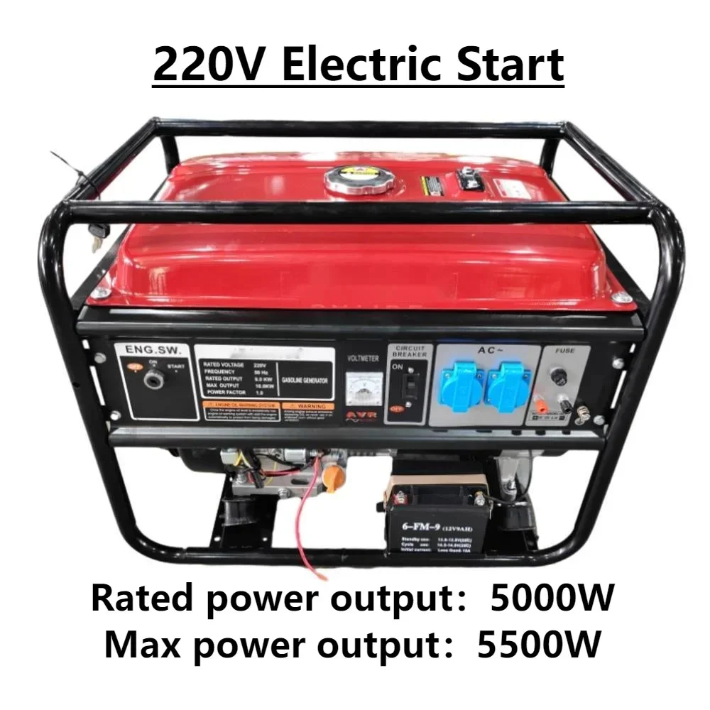 220V 5.5KW 15HP Household Outdoor Electric Start Gasoline Generator 1 ...
